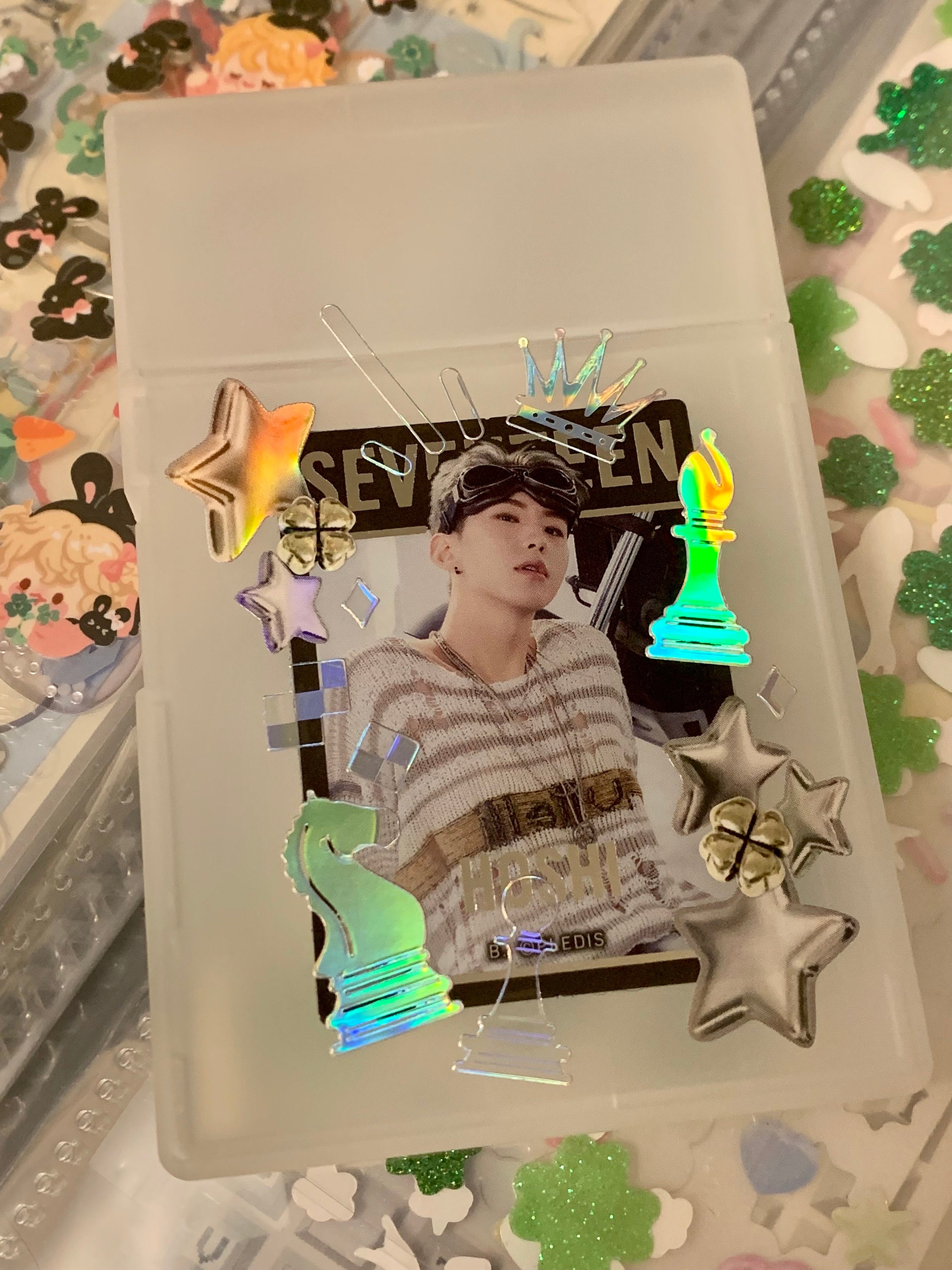 SVT Hoshi Dual Compartment Deco Storage Case for Photocards, Business ...