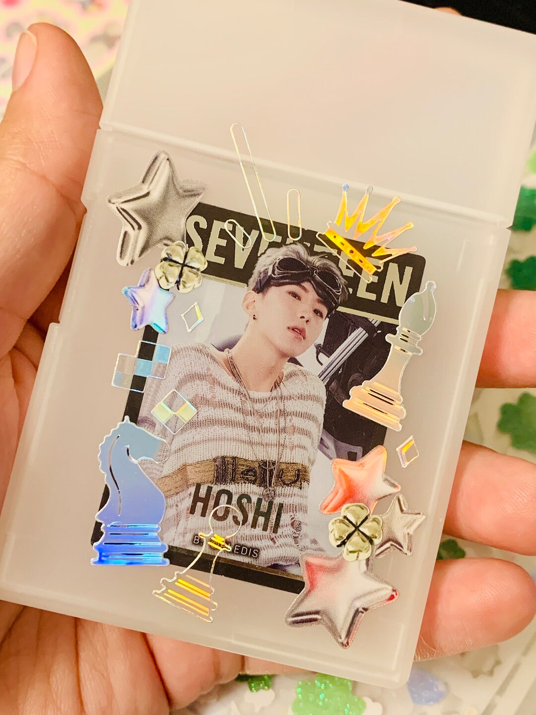 SVT Hoshi Dual Compartment Deco Storage Case for Photocards, Business ...