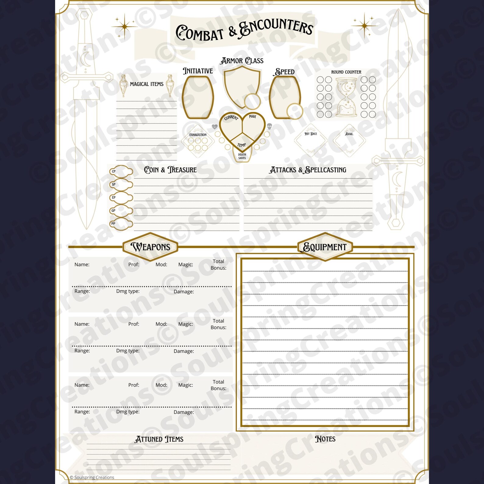 Celestial Dnd 5e Character Sheet: Dungeons and Dragons Stat Sheet ...