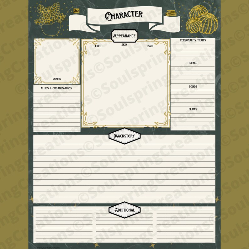 Succulent Dnd 5e Character Sheet Dungeons and Dragons Stat - Etsy Australia