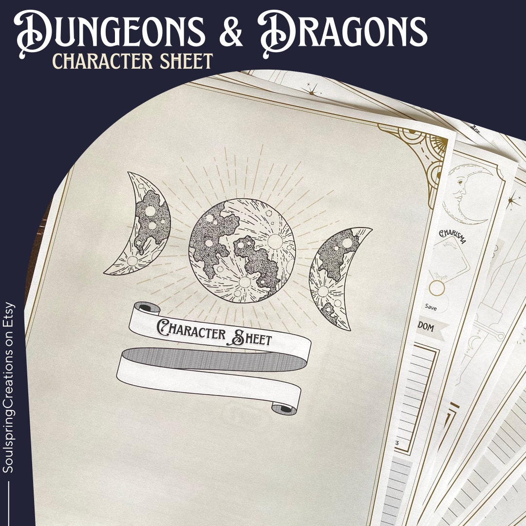 Celestial Dnd 5e Character Sheet, Dungeons and Dragons Stat Sheet, Dnd ...