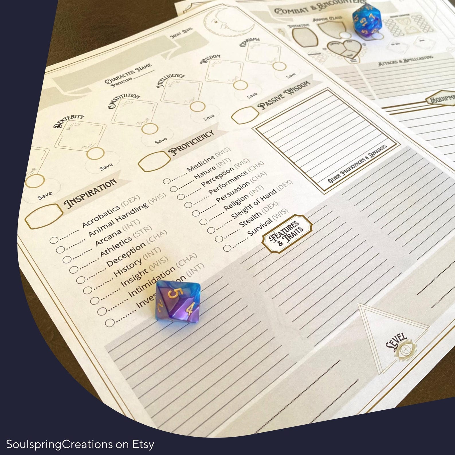 Celestial Dnd 5e Character Sheet: Dungeons and Dragons Stat Sheet ...
