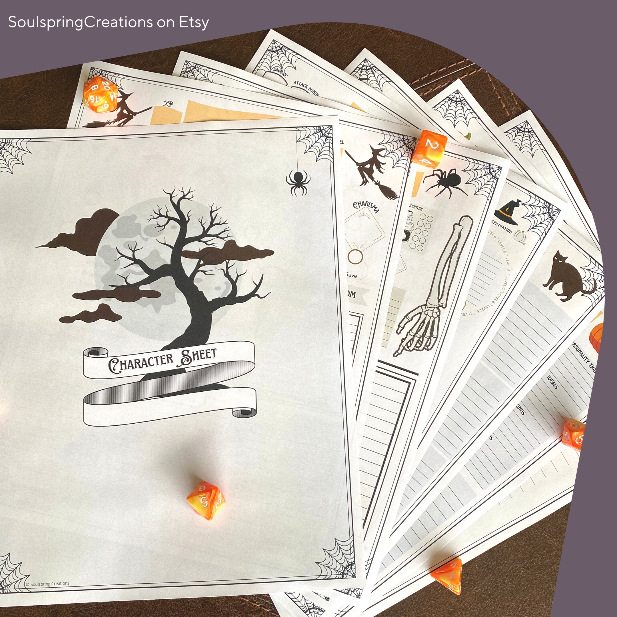 Halloween Dnd 5e Character Sheet: Printable Dungeons and Dragons Stat ...