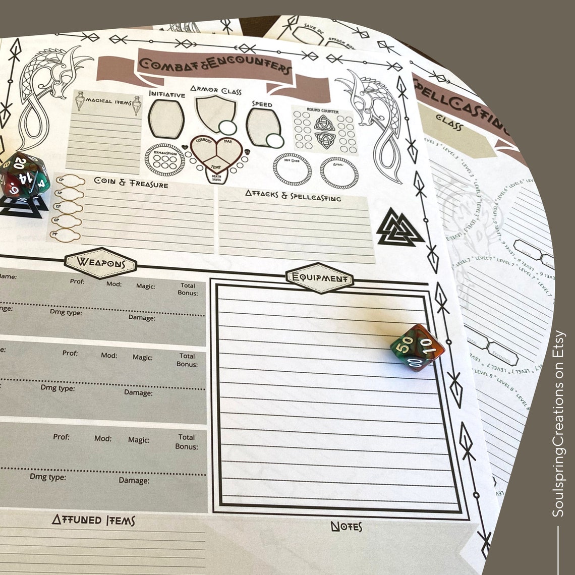 Viking Dnd 5e Character Sheet Dungeons and Dragons Stat - Etsy UK