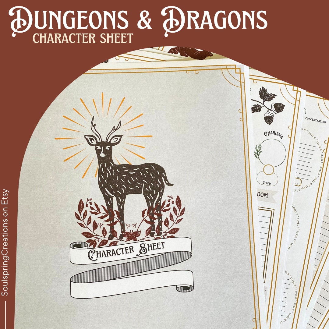 Woodland | Dnd 5e Character Sheet, Dungeons and Dragons Stat Sheet, Dnd ...