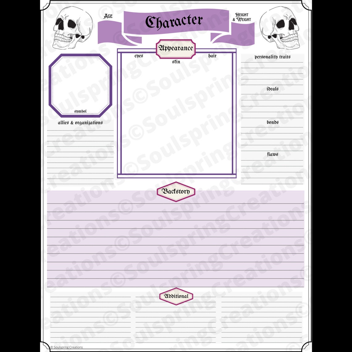 Tiefling Dnd 5e Character Sheet, Dungeons and Dragons Stat Sheet, Dnd ...