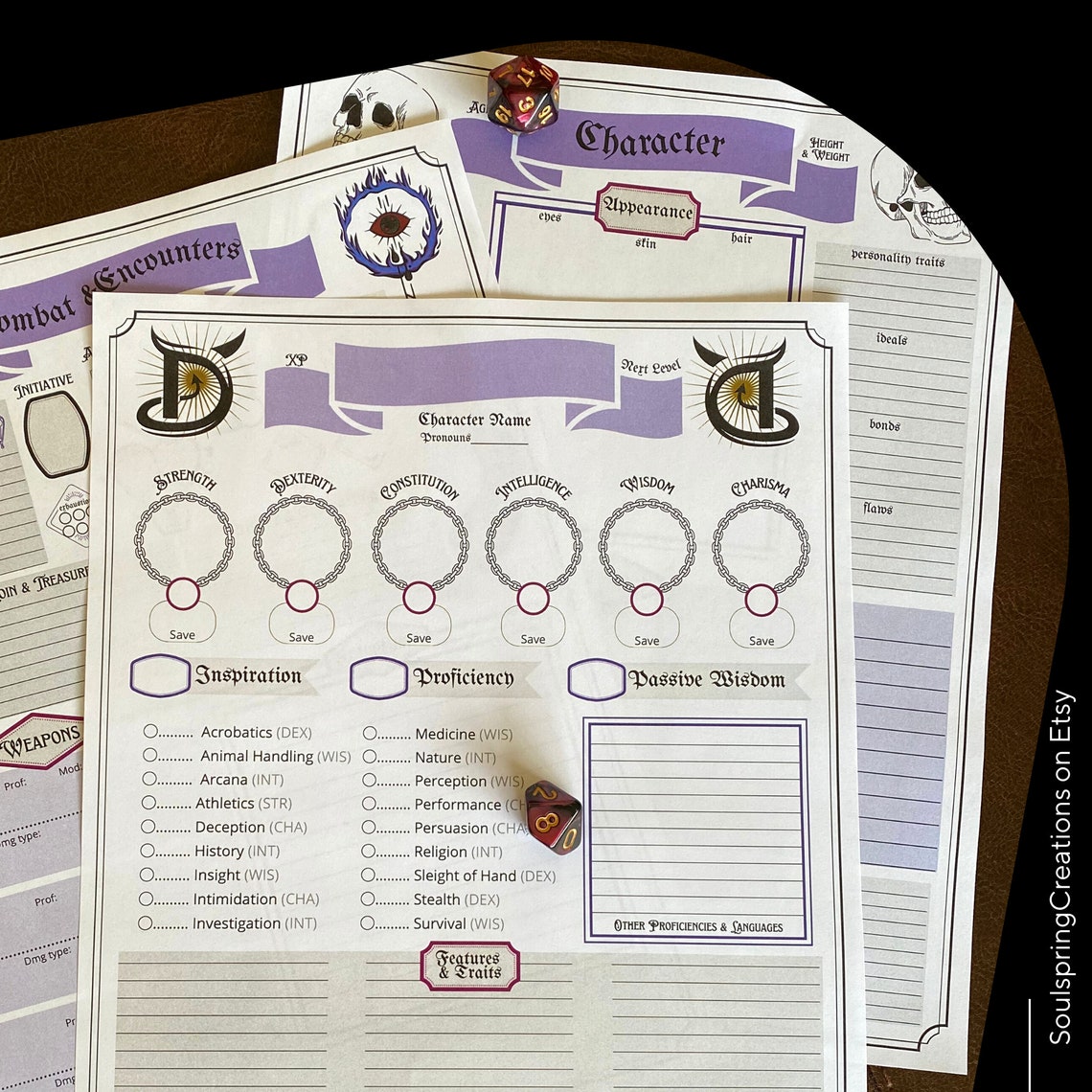 Tiefling | Dnd 5e Character Sheet, Dungeons and Dragons Stat Sheet, Dnd ...
