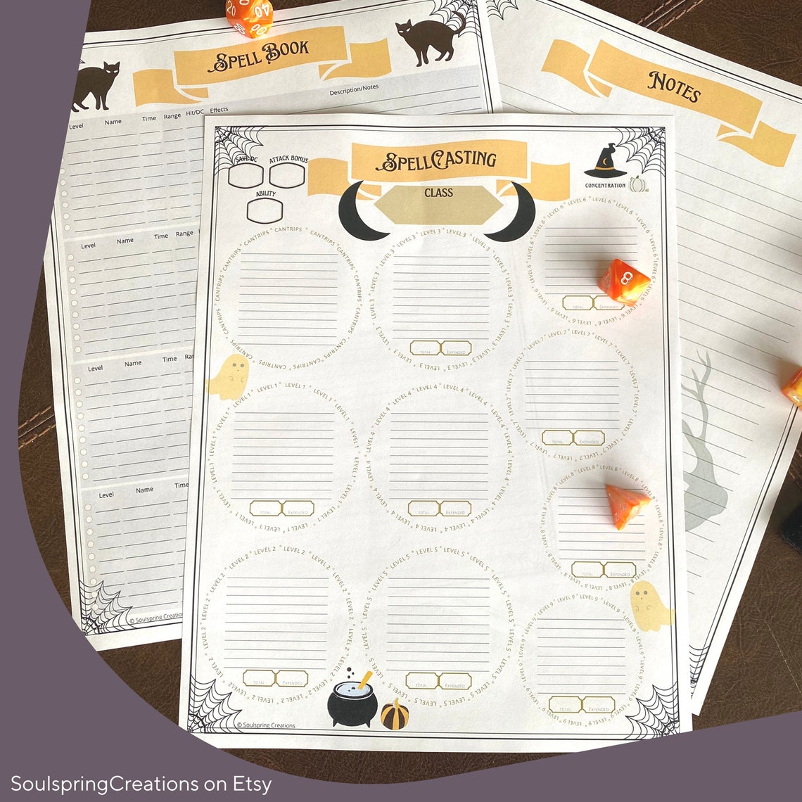 Halloween Dnd 5e Character Sheet: Printable Dungeons and Dragons Stat ...