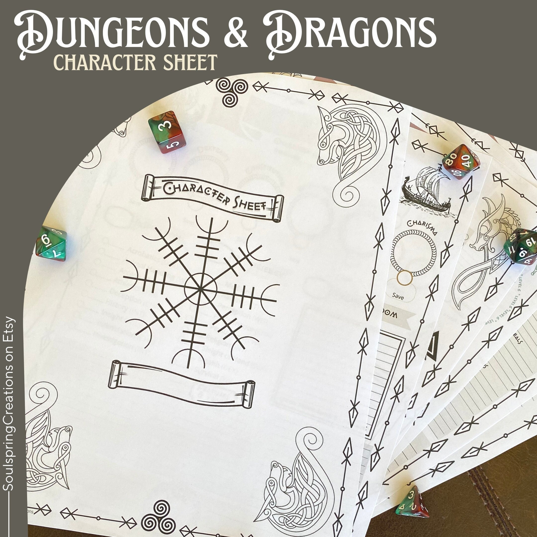Viking Dnd 5e Character Sheet: Dungeons and Dragons Stat Sheet (PDF ...