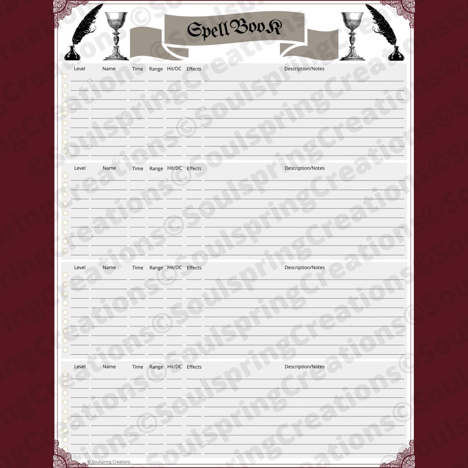 Gothic | Dnd 5e Character Sheet, Dungeons and Dragons Stat Sheet, Dnd ...