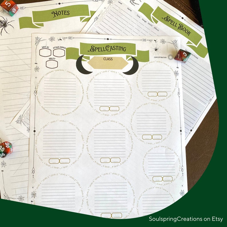 Spider Dnd 5e Character Sheet: Printable RPG Stat Sheet (PDF Download ...