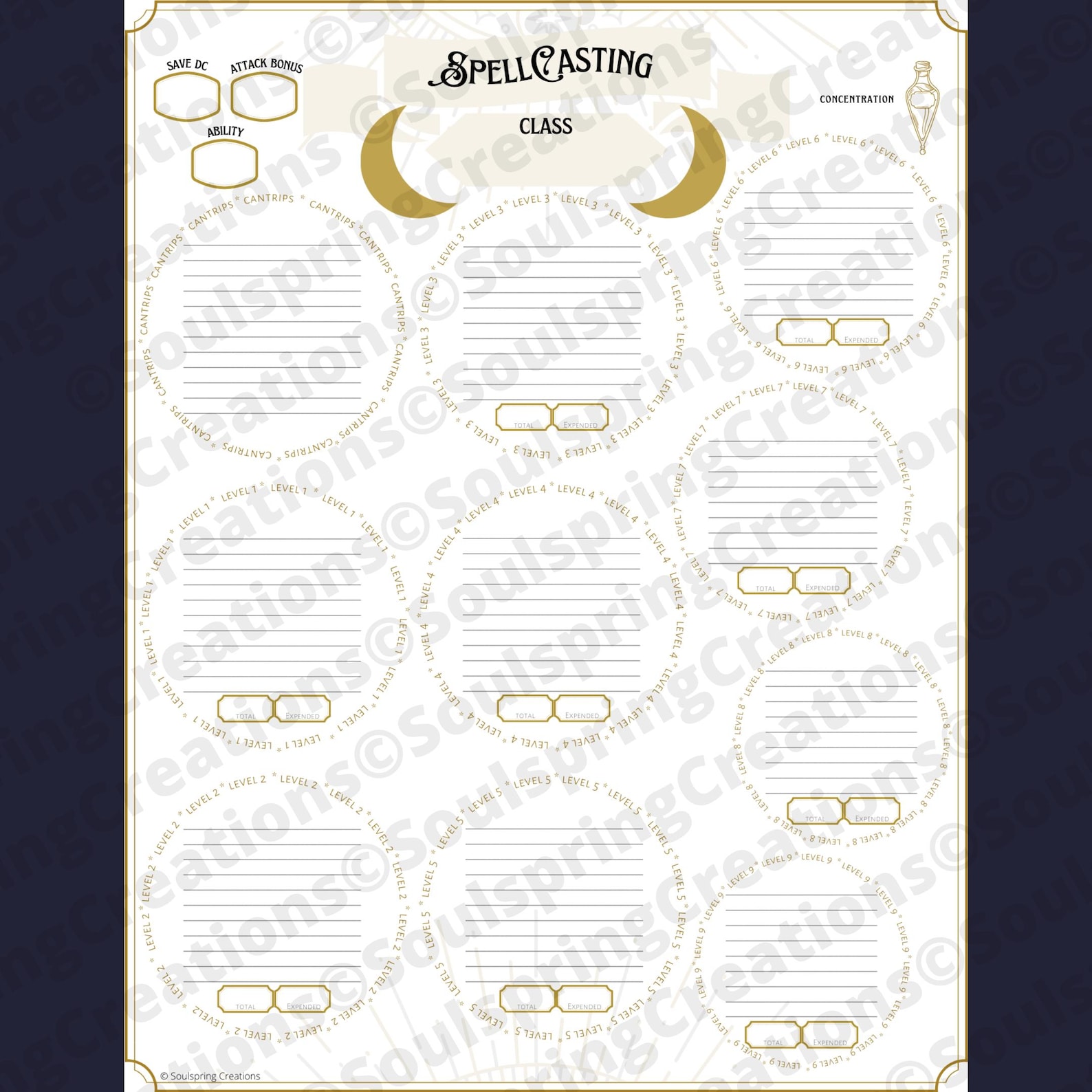 Celestial Dnd 5e Character Sheet: Dungeons and Dragons Stat Sheet ...