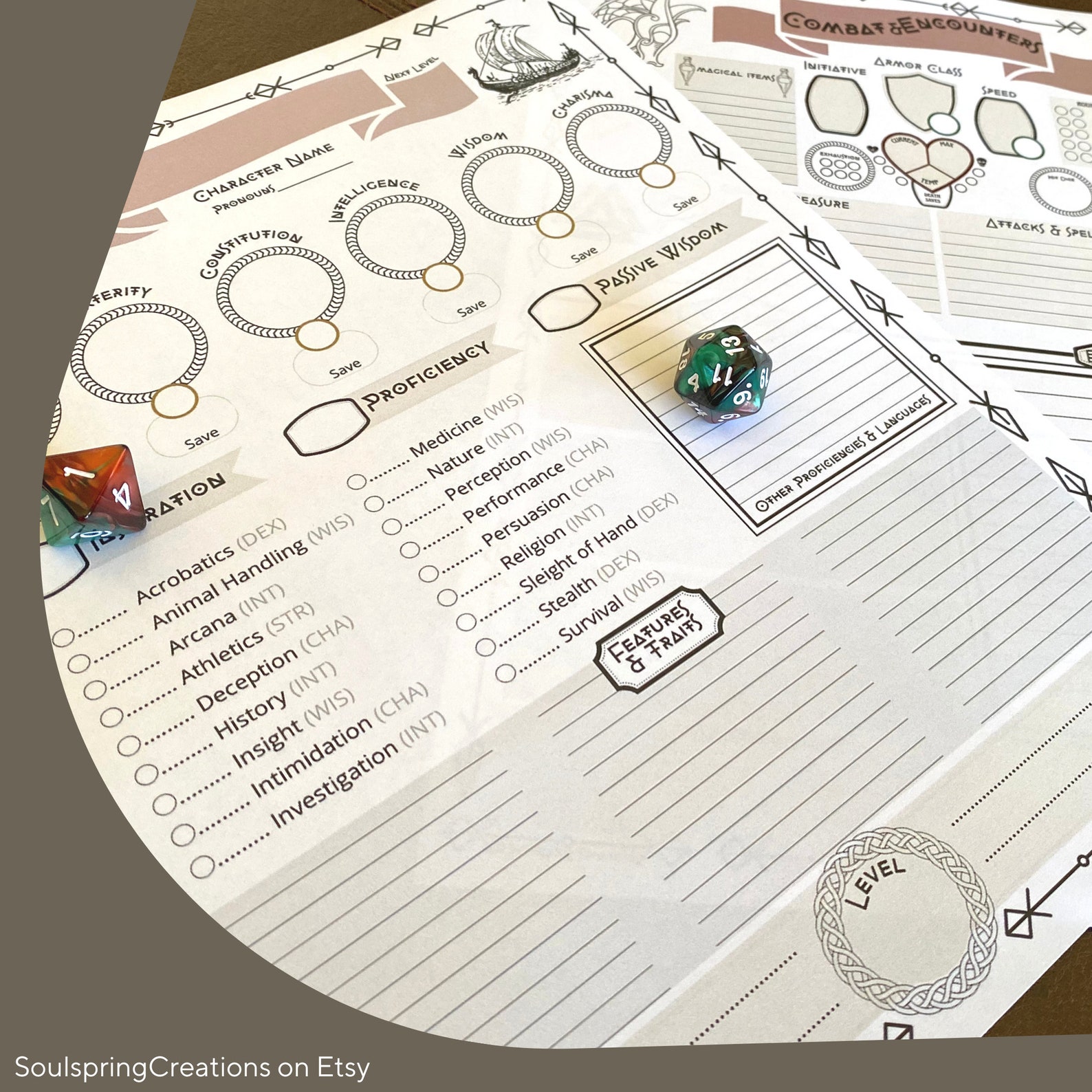 Viking Dnd 5e Character Sheet: Dungeons and Dragons Stat Sheet (PDF ...