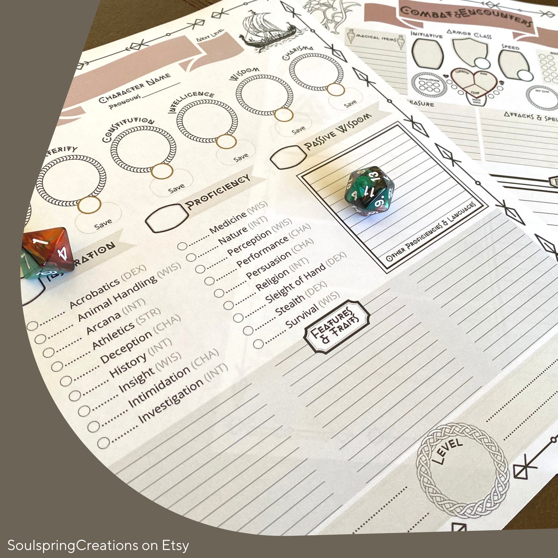 Viking Dnd 5e Character Sheet: Dungeons and Dragons Stat Sheet (PDF ...