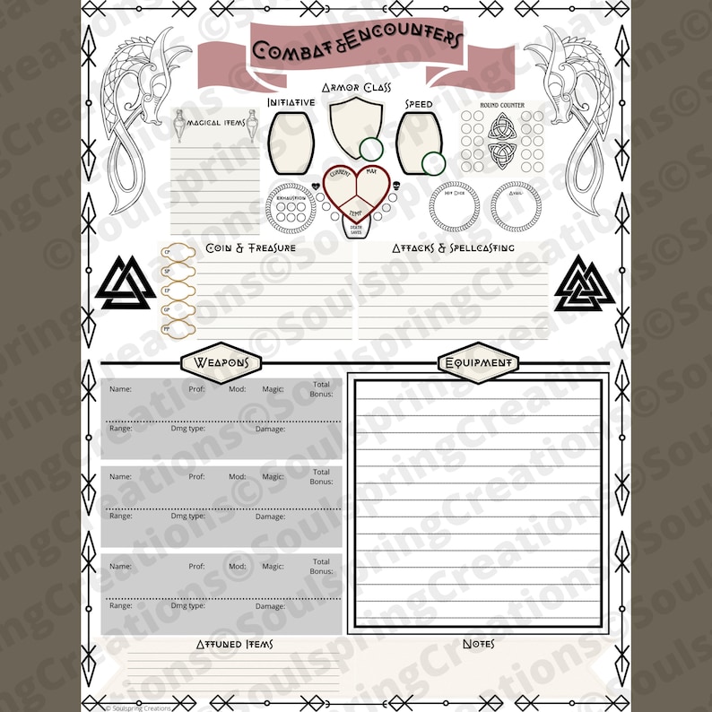 Viking Dnd 5e Character Sheet Dungeons and Dragons Stat - Etsy Israel