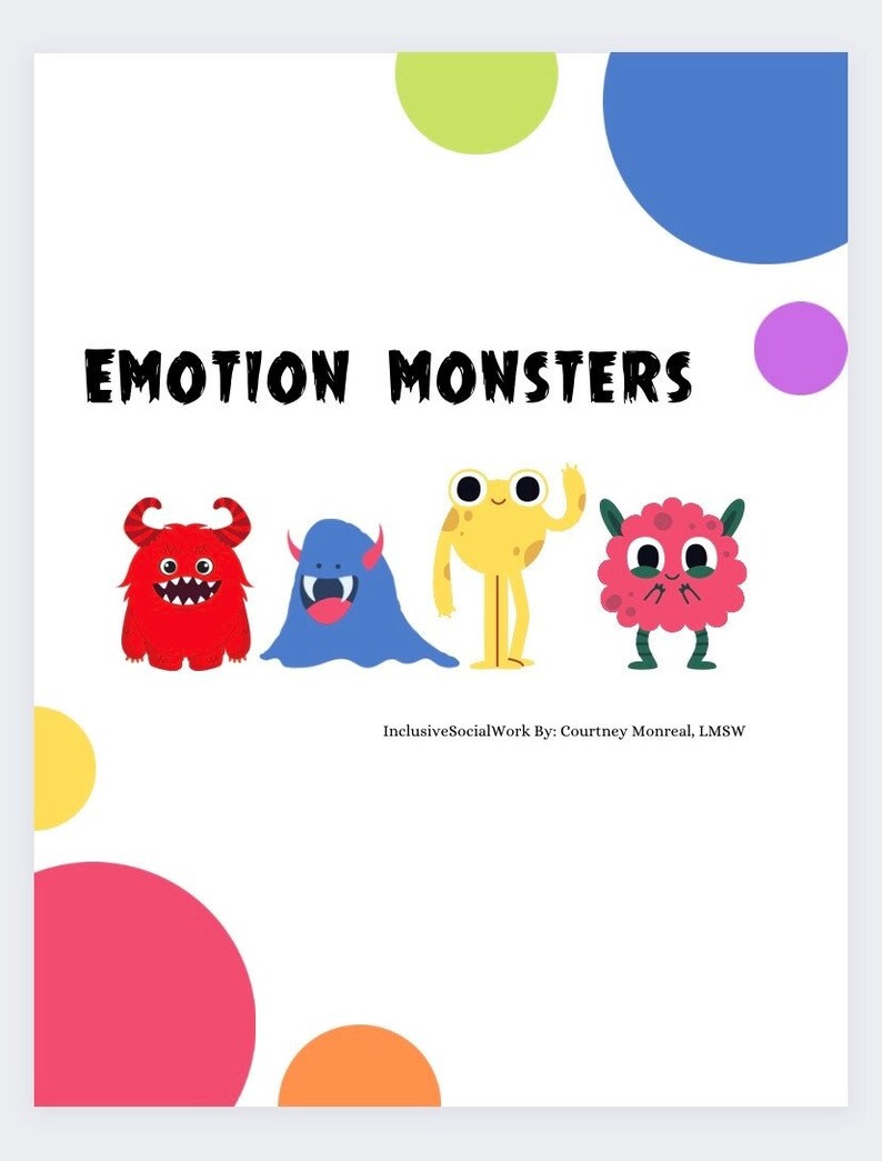 Emotion Monsters- Identifying Your Emotions Activity - Etsy