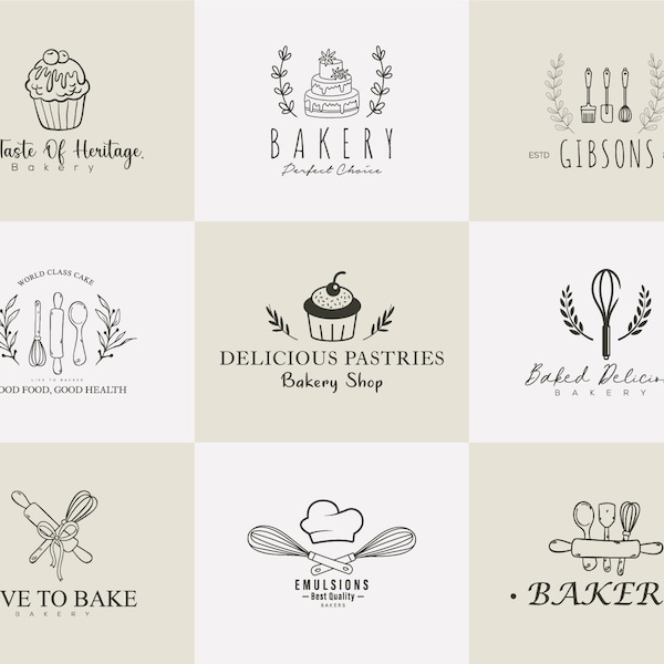 Minimal Bakery Logo - Etsy