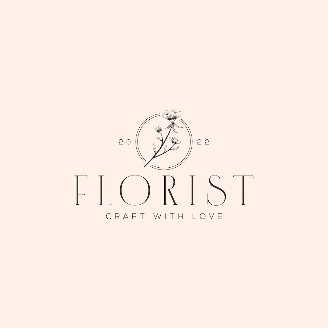 Premade Logo | Florist Logo | Botanical Logo | Modern Logo | Flower ...