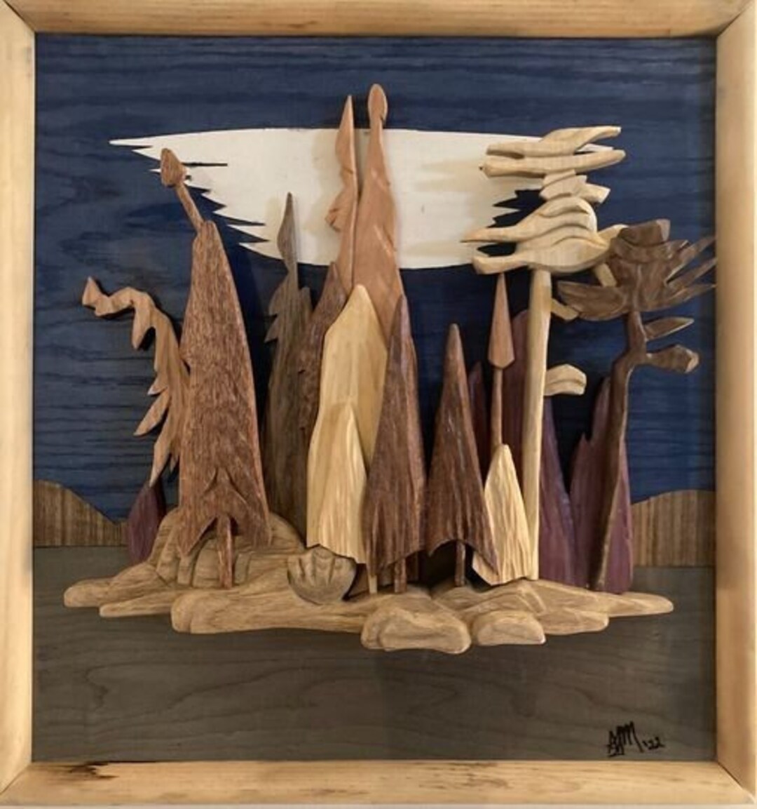 Wood Carved Canadian Landscape - Etsy