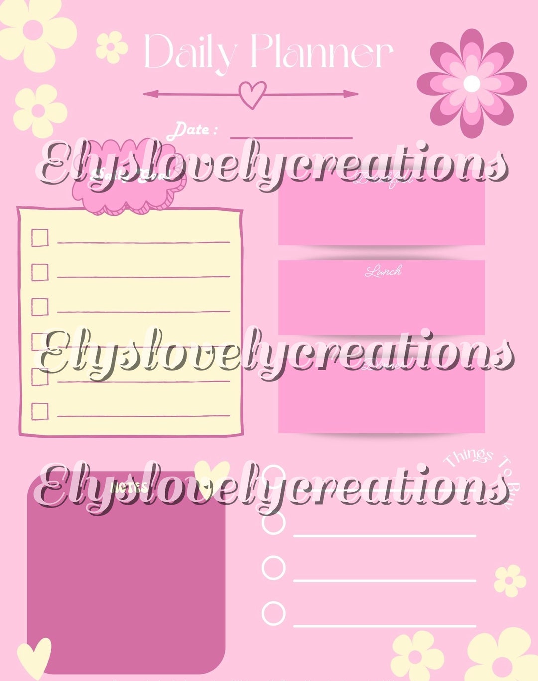 Weekly Planner, Printable Planner, Digital Planner Printable, Pink ...