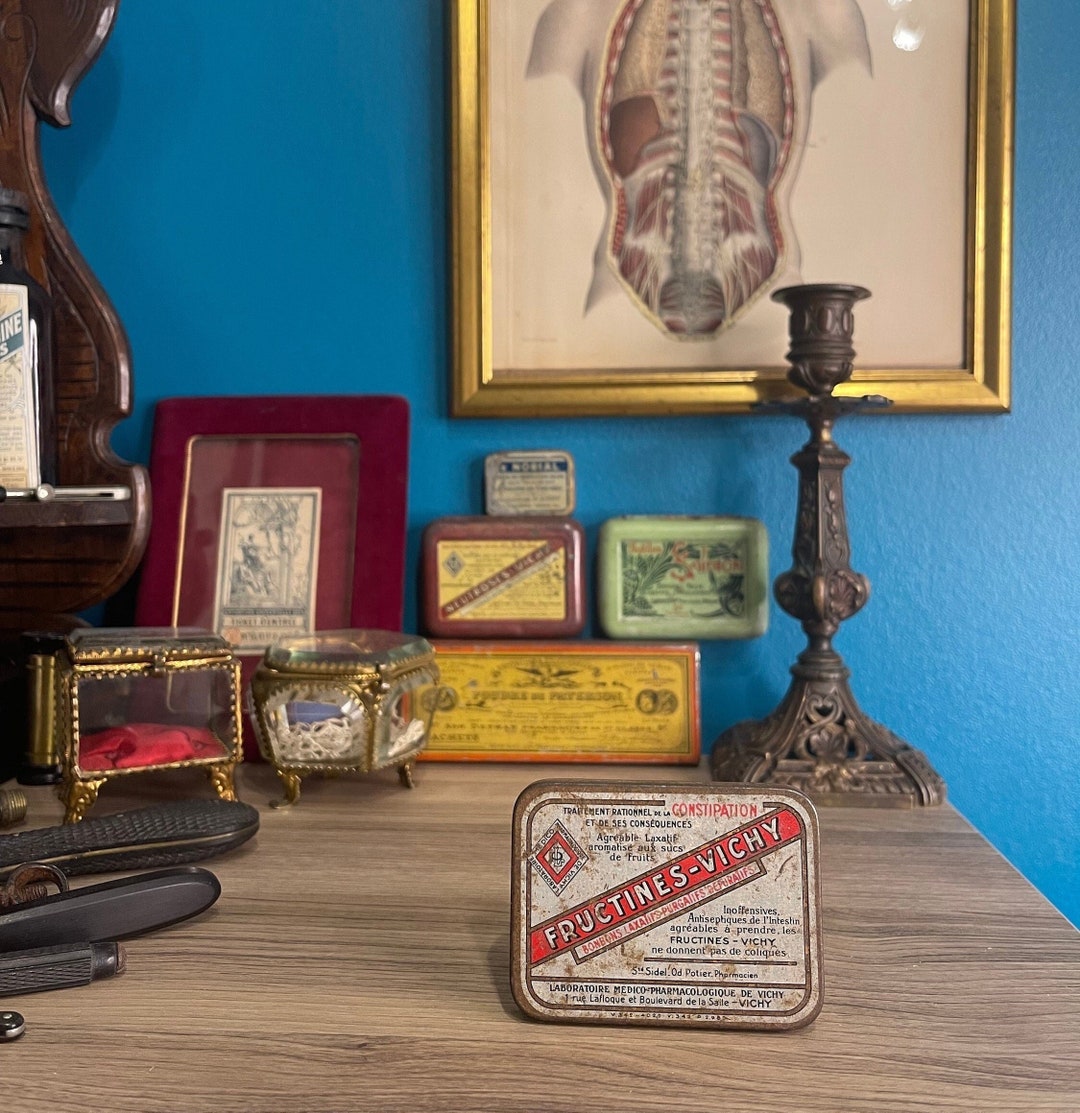 Fructines Vichy Purgative Laxatives Old Sheet Metal Apothecary Pharmacy ...