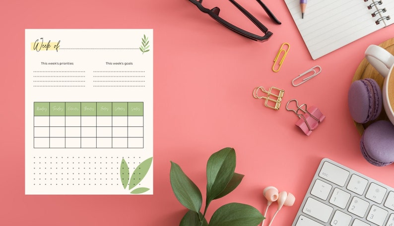 Printable Plant Monthly Calendar, Weekly Calendar, To-do List, Instant ...