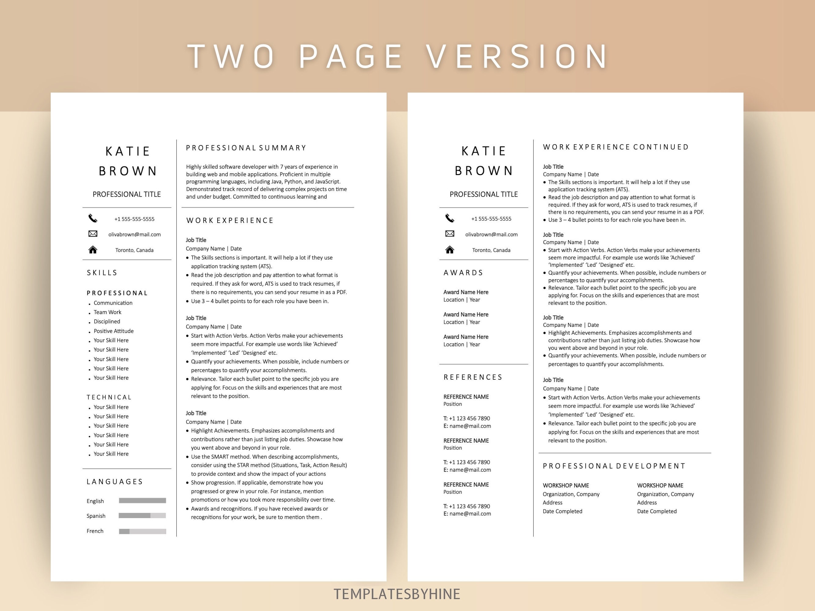 Clean and Modern Resume Template Word CV Template Cover Letter ...