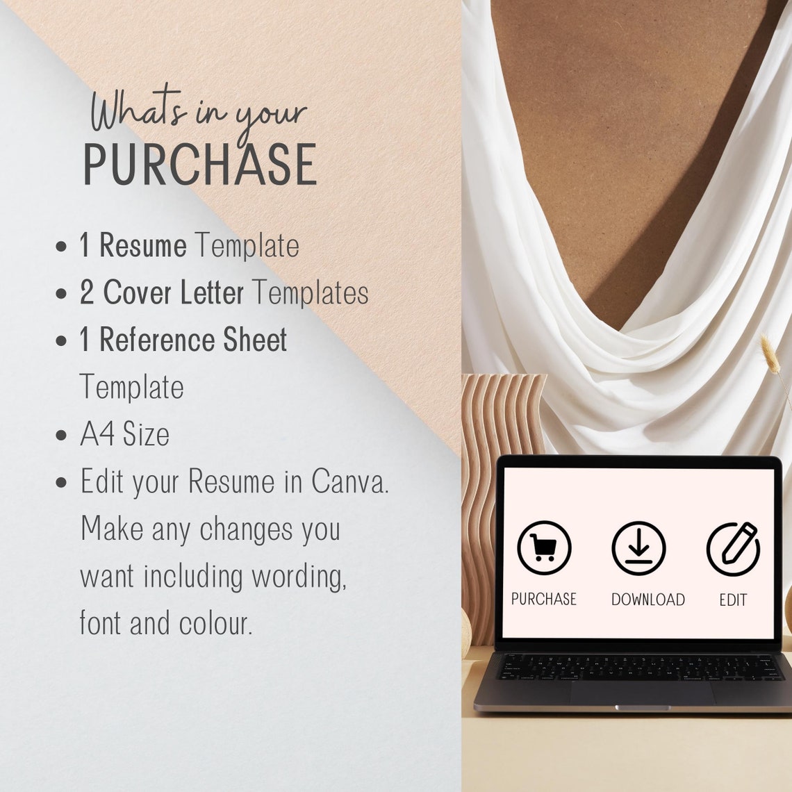 Basic Resume Template, Free Cover Sheet + Reference Sheet, ATS ...