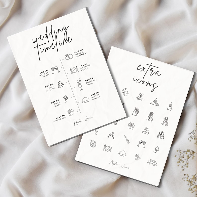 Wedding Timeline Template, Events Card, Wedding Weekend Timeline With ...