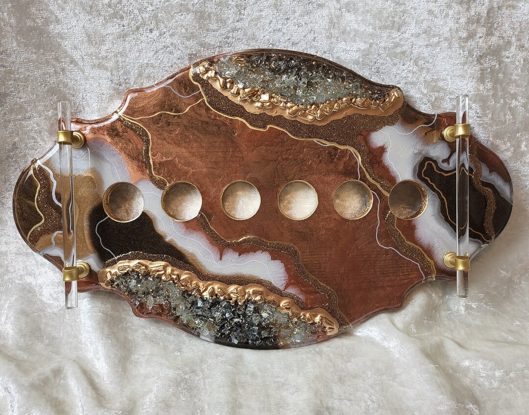 6-slot Shot Glass Tray | Wood-resin | Girls Night | Party Tray ...