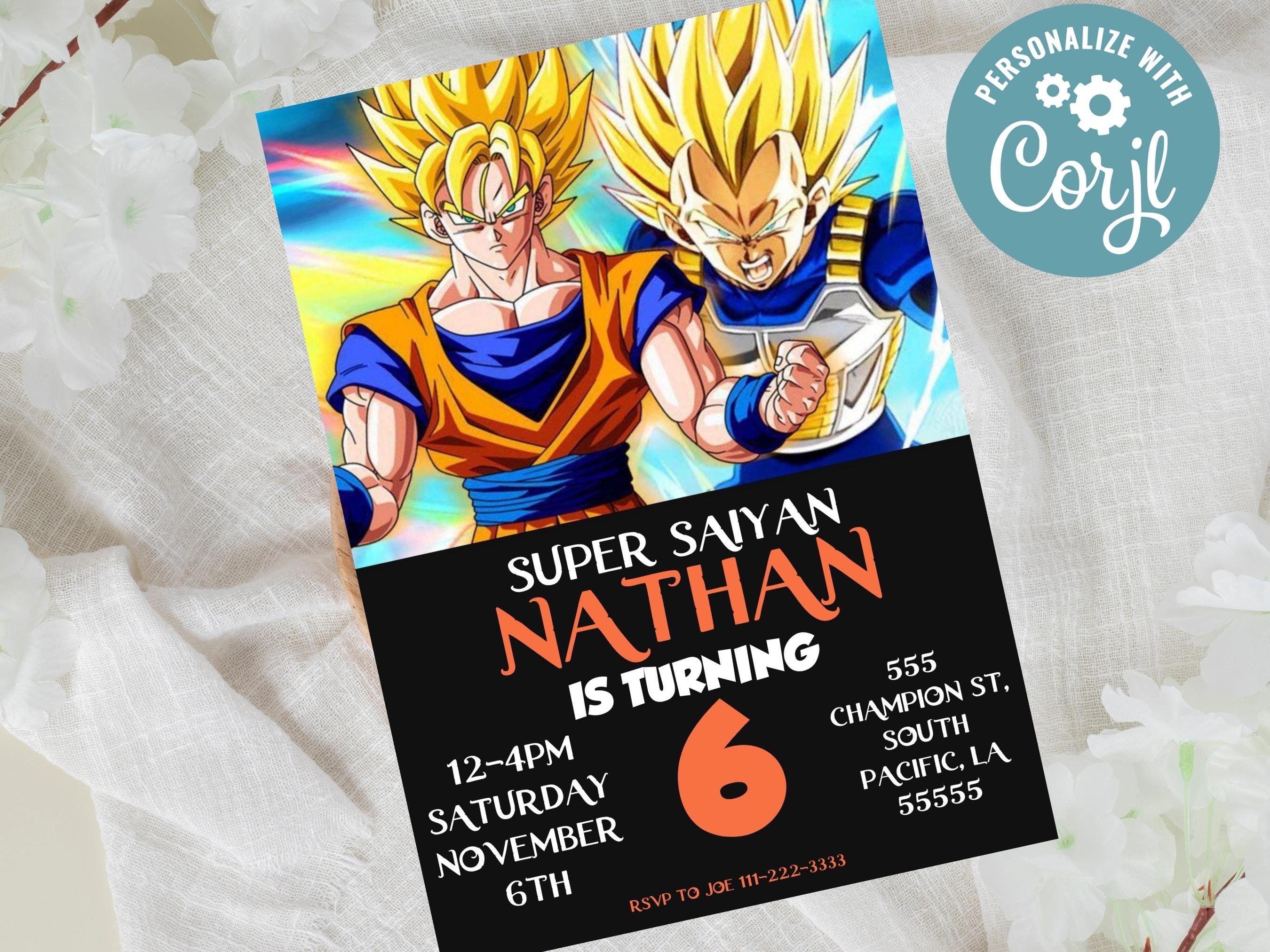 Dragon Ball Z Digital Invitations - Etsy Canada