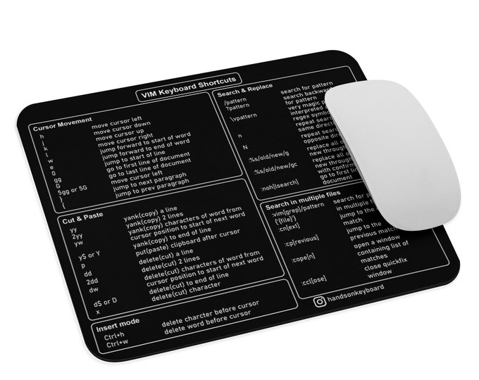 Vim Linux Keyboard Shortcuts Mouse Pad Quick Reference Guide Vim Commands Cheats Sheet Macos