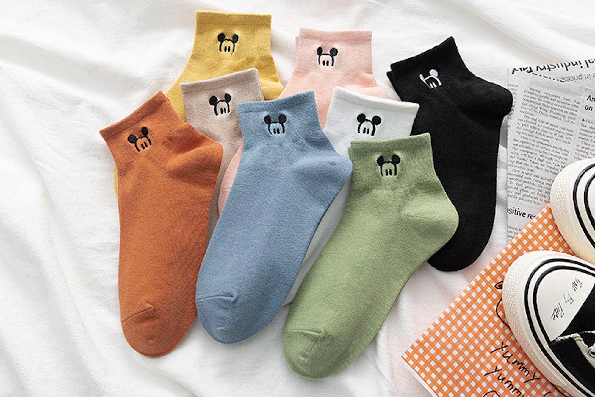 Mickey Silhouette Socks Cute Colorful Disney Socks Retro Disney Sock ...