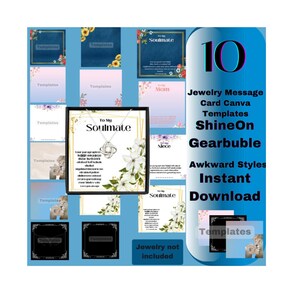 Jewelry Message Card Templates, Shineone Message Card, Canva Templates ...