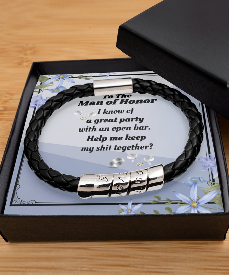 Man of Honor Vegan Leather Bracelet Man of Honor Gifts Men - Etsy