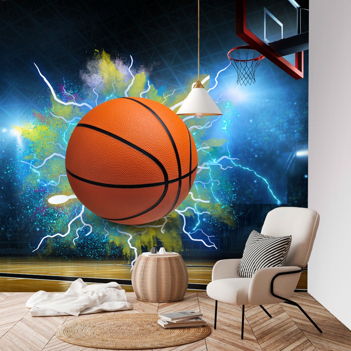 Basketball Wall Decor Peel and Stick Wallpaper Wall Murals - Etsy