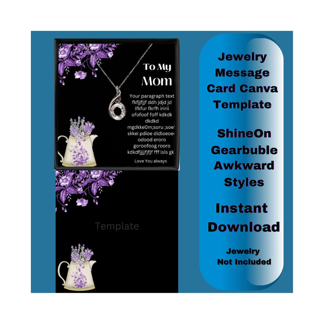 Jewelry Message Card, Template, Shineone Message Card, Digital Card ...
