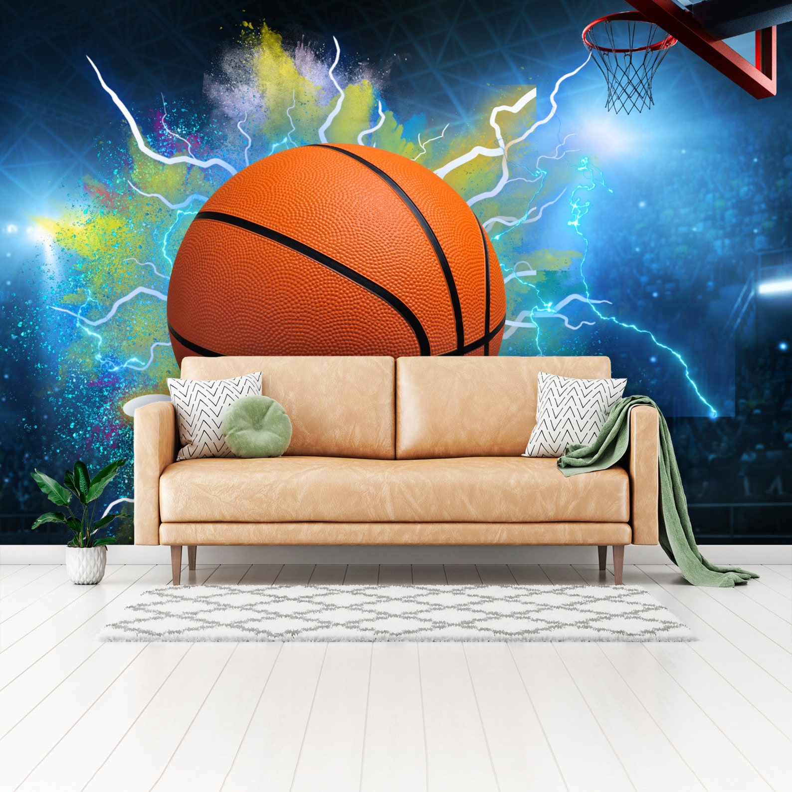 Basketball Wall Decor Peel and Stick Wallpaper Wall Murals - Etsy