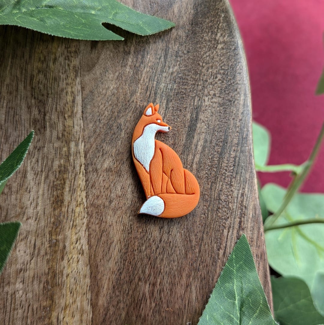 Polymer Clay Fox Magnet - Etsy
