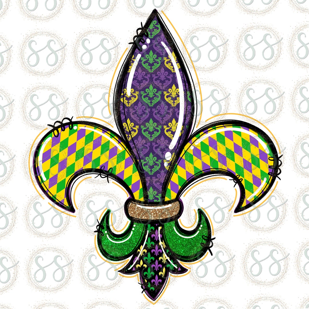 Fleur De Lis | Mardi Gras | New Orleans | Sublimation Design Digital ...