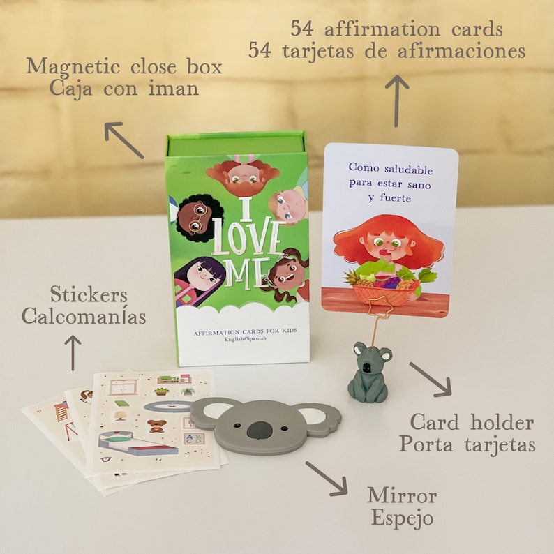 Bilingual Affirmation Cards for Kids: Positive Mindset, English ...