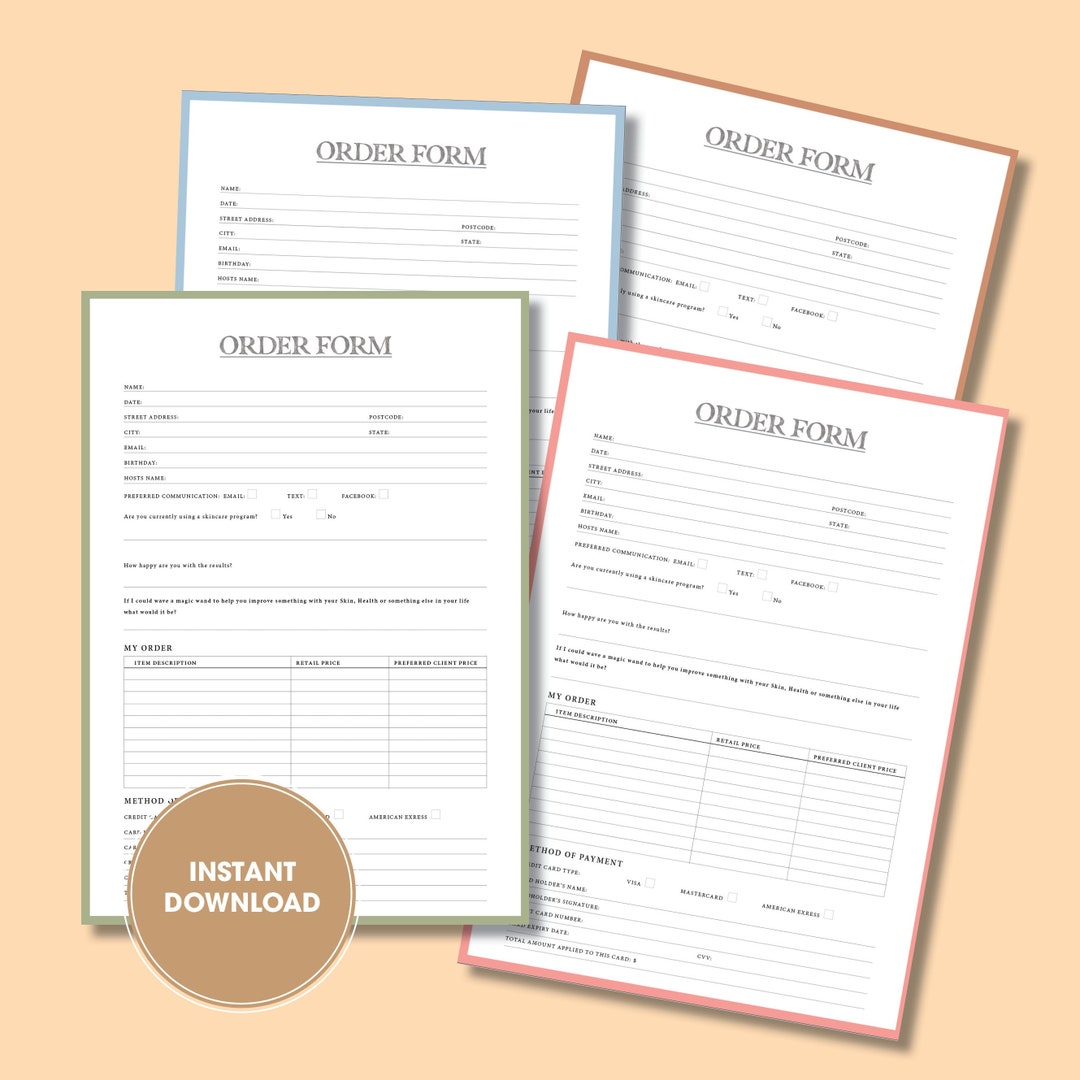Arbonne Order Forms - Etsy