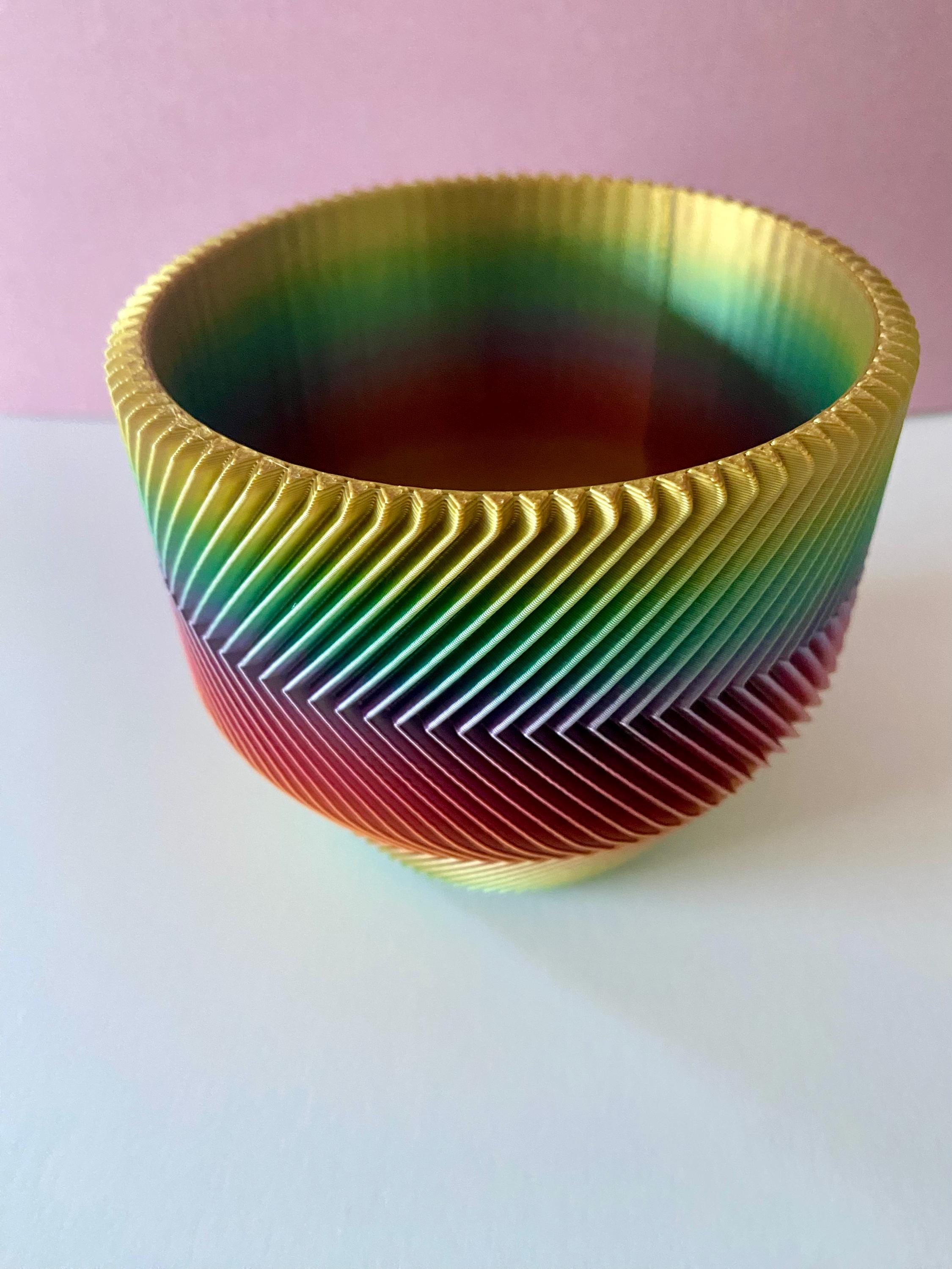 Rainbow Silk Plant Pot - 3D Printed - Etsy
