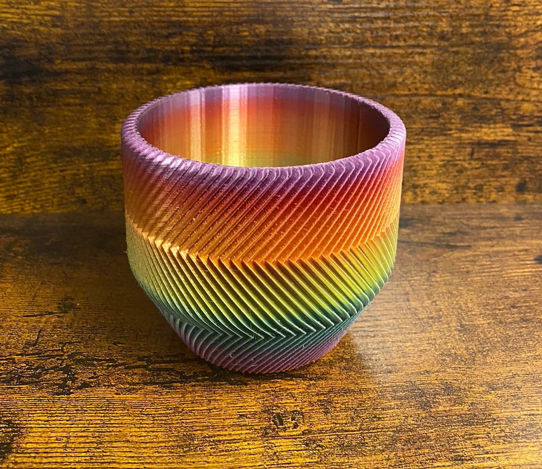 Rainbow Silk Plant Pot - 3D Printed - Etsy