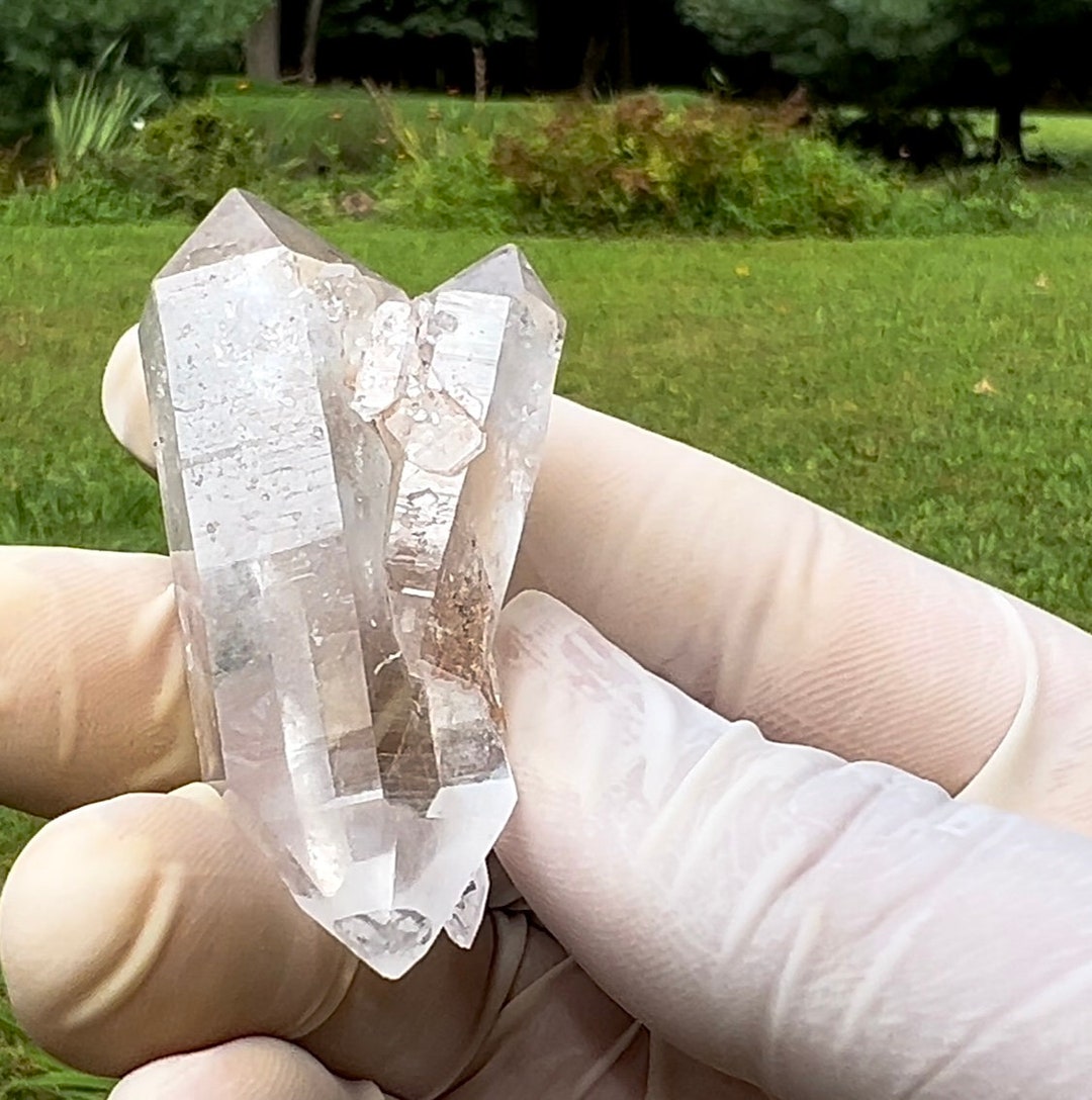 Double Terminated Twin Quartz With Clay Inclusion - Etsy