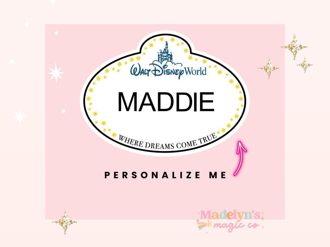 Personalized Disney Name Tag Sticker ~ Disney Sticker ~ Epcot Sticker ...
