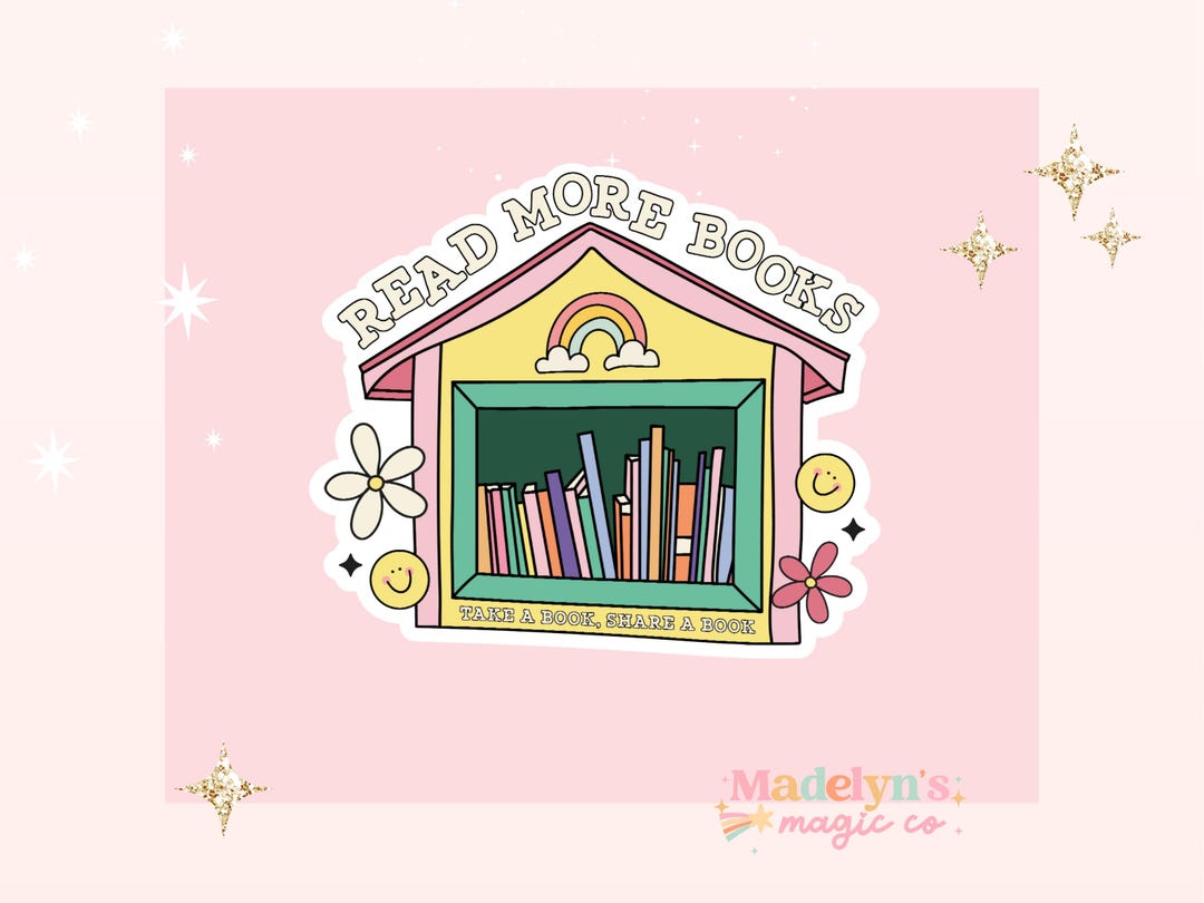 Read More Books Sticker ~ Funny Sticker ~ Laptop Sticker ~ Bookish ...