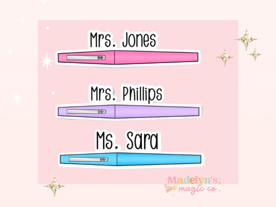 Personalized Flair Pen Sticker | Custom Name Sticker | Teacher Sticker ...