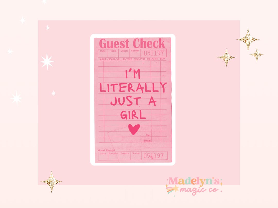 Literally Just a Girl Check Sticker ~ Funny Sticker ~ Laptop Sticker ...