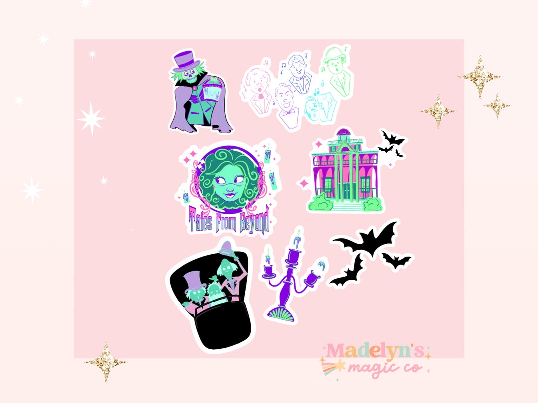 Haunted Mansion Set of 7 ~ Laptop Sticker ~ Haunted Mansion Stickers ...